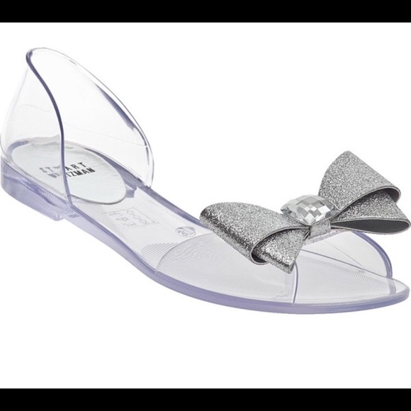 Stuart Weitzman | Shoes | Stuart Weissman Gemini Glitter Bow Flats ...